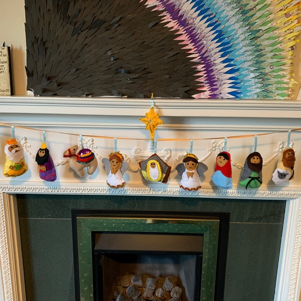 PDF Pattern for Felt Nativity Advent Garland, Full Instructions and ...