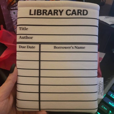 Library Card Book Sleeve, Reading Accessories, Book Lover Gift, Bookish ...