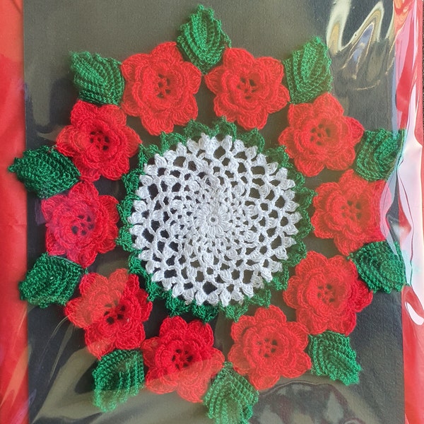 2 Color Crochet Candy Dish Doily Pattern Retyped Large Print Pattern ...