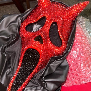 Ghostface Scream Iridescent Bling Rhinestone Crystal Mask - Etsy