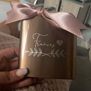 Personalised Ladies Hip Flask, Bridesmaid Gifts, Gift for Her, Maid of ...