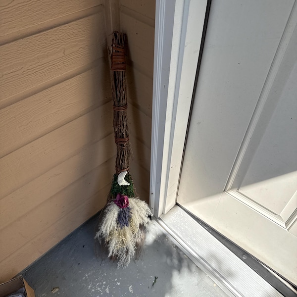 Life Size Crystal Altar Witch Broom / Besom, Protection, Warding, Altar ...