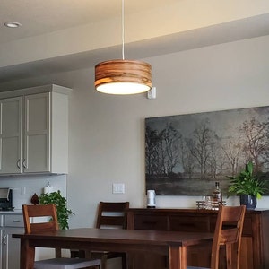 Wood Pendant Lamp Hanging Chandelier Drop Light Dining Room Lighting ...