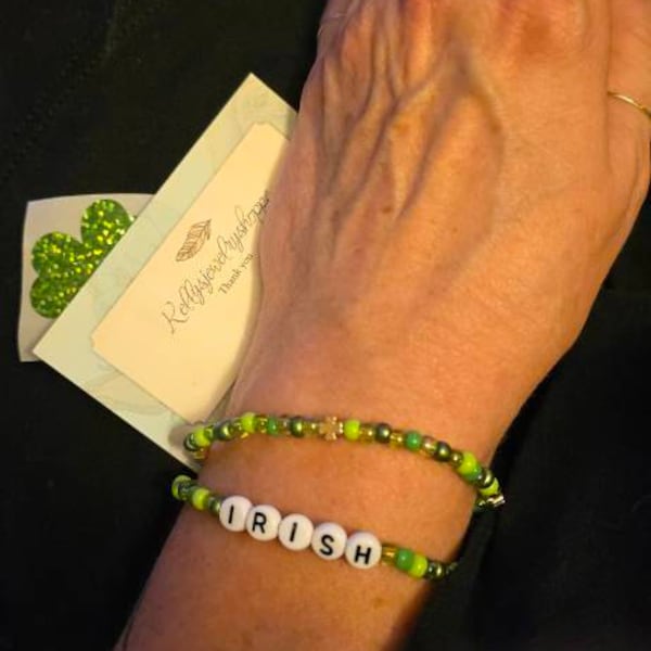 Holiday Heishi Bracelet, Custom Word Bracelet, Heishi Disc Beaded ...