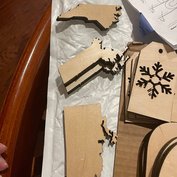 Unfinished Wooden North Carolina Shape - State - Craft - From 1" up to ...