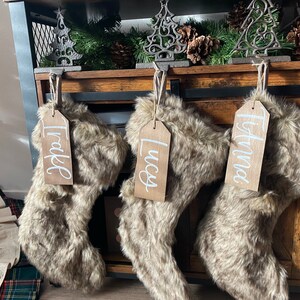 Hand Lettered Personalized Christmas Stocking Tags Customized - Etsy