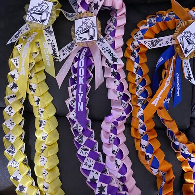 Track Ribbon Lei/ Track & Field Ribbon Lei/ Graduation Leis/ Senior ...