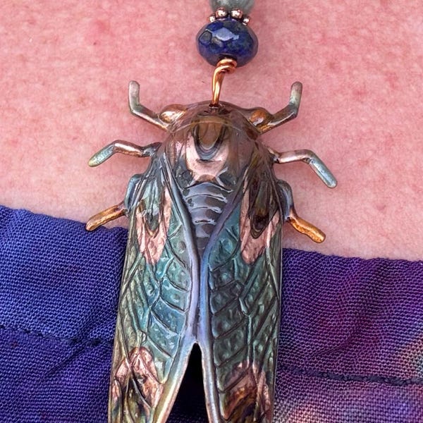 Cicada Necklace - Copper Cicada Pendant - Brood X Cicada Jewelry ...
