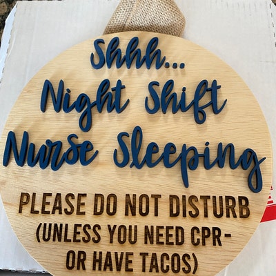 Nurse Sleeping Door Sign, Nurse Sign, Nurse Gift, Nurse Gift Ideas ...
