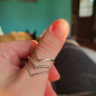 Triple Chevron Ring, Boho Ring, Sterling Silver Ring for Women ...