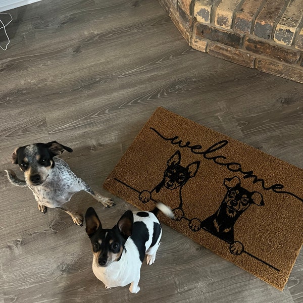 Personalized Dog and Cat Gift, Welcome Mat Cats and Dogs, Custom Dog ...