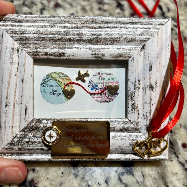 Long Distance Gift, Two Maps in One, Custom Map Gift, Maps in Frame ...