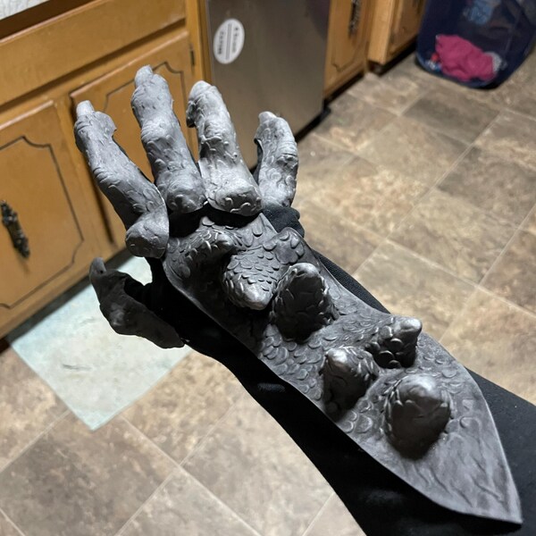 Black Dragon Claws Hands Adult Halloween Hand Made USA Costume Gloves ...