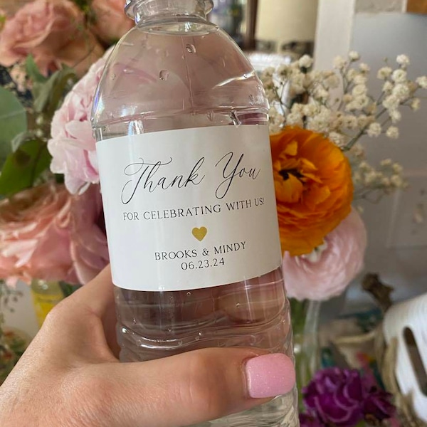 Personalized Wedding Water Bottle Labels: Waterproof Reception Decor ...