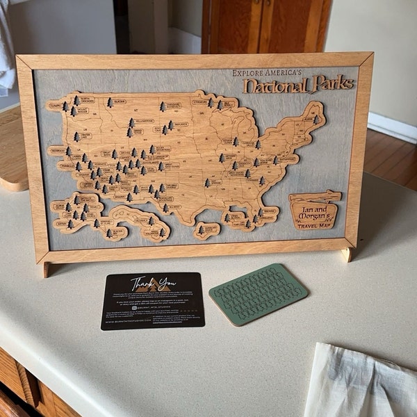 Custom USA National Parks Travel Map | Camper RV Gift | 5th Anniversary ...