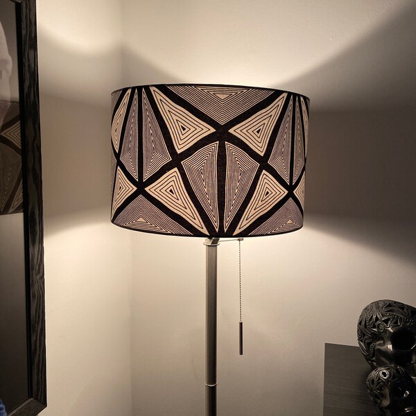 Large African Print Drum Lampshade, Cylindrical Lampshade, Geo Print ...