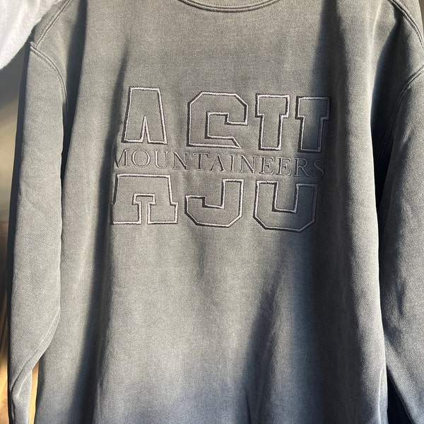 Split Varsity Block Letter Custom Embroidered Comfort Colors Sweatshirt ...
