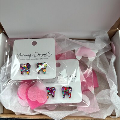 RETRO Tooth Earrings Single Set Dental Hygienist, Dental Assistant ...