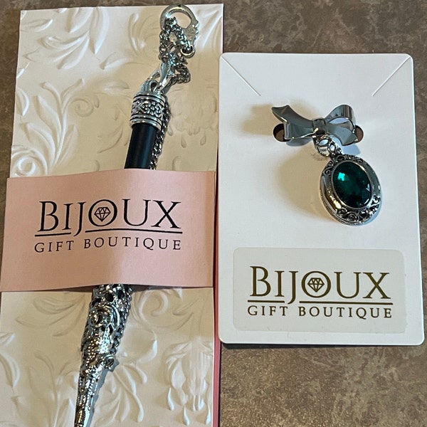 Silver Filigree Embellished Mini Ballpoint Pen With Removable Vintage ...