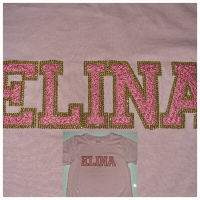 Faux Chenille Glitter HTV Font Athletic Sport Varsity Glitter Vinyl ...