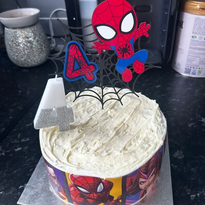 Personalised Spider-man Spidey Inspired Cake Topper number Only With ...