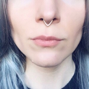 Septum Ring, Triangle Septum, Smooth Hammered,triangle Nose Ring,silver,rose or Yellow Gold ...