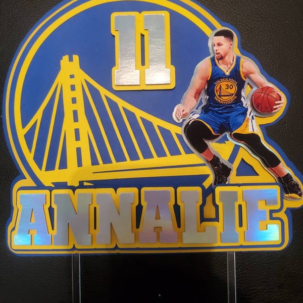 Golden State Cake Topper, Stephen Curry Cake Topper, NBA Cake Topper ...