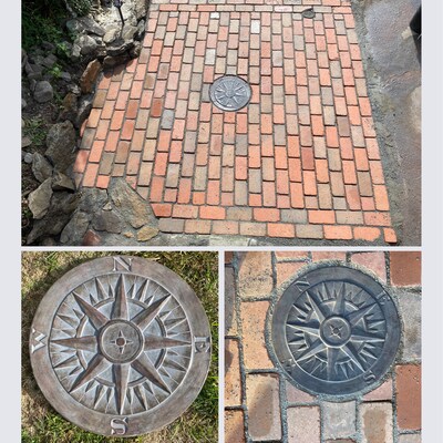 FULL THICKNESS Compass Steppingstone Garden Art Landscaping - Etsy