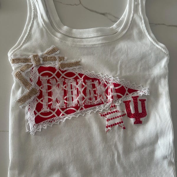 College Pennant Patchwork T-shirt/tank Top *customizable - Great for ...