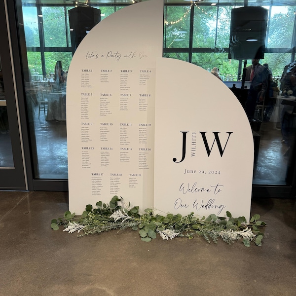 Arch Seating Chart Large Wedding Seating Chart Arched Panel With Easel ...