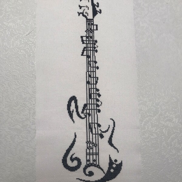 Guitar Cross Stitch Pattern Music Monochrome Pattern Musical Instrument ...