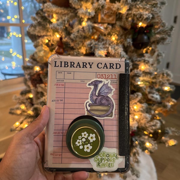 Library Card Kindle Insert | Pink Bookish Paperwhite Design - Etsy