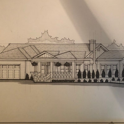 Custom Hand Drawn Architectural House Portrait - Etsy