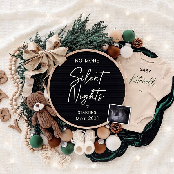 Christmas Pregnancy Announcement Holiday Digital Baby Announcement ...
