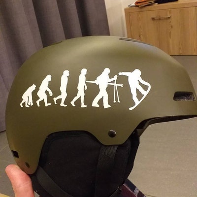 White Snowboarding Evolution Sticker - Etsy