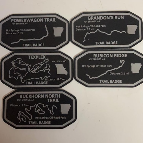 Custom Off-road Trail Badges for Jeep, Truck, Broncho, Chevy, Ford 4x4 ...