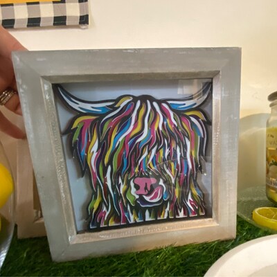 Highland Cow 3D Layered SVG for Cardstock/ Colorful Cow Wall Art ...