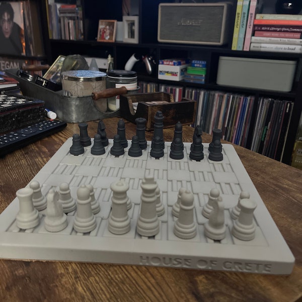 Concrete Chess Set - Handmade Chess Board With Pieces - Unique Gift for ...