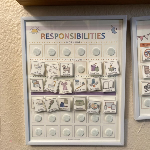 Kids Daily Responsibility Chore Chart With Pictures Printable ...