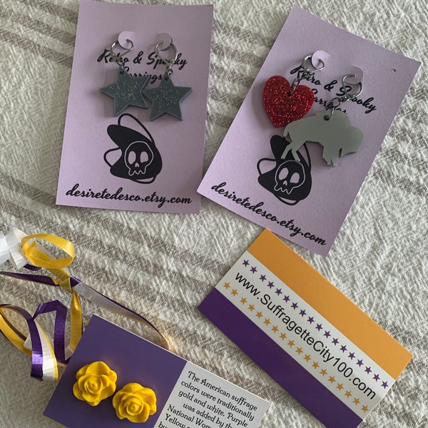 Suffrage Yellow Gold Rose 19th Amendment Artisan Handmade Lapel Pin ...