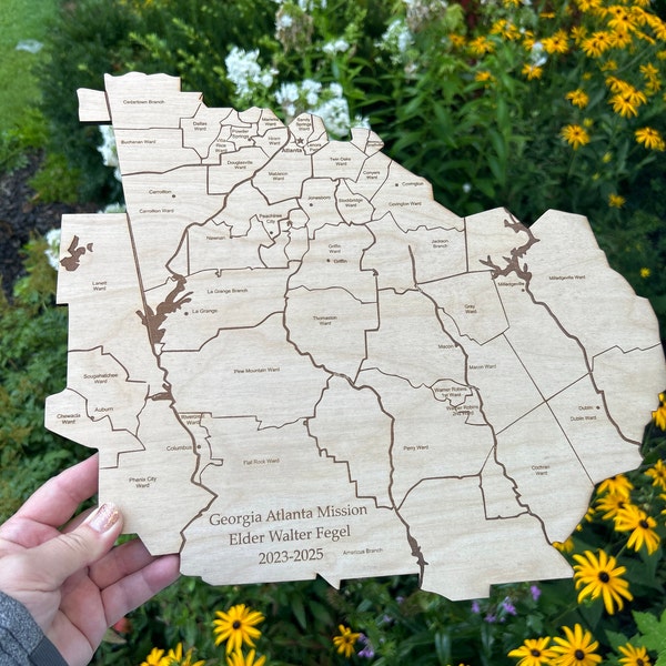 Laser Engraved LDS Mission Map Track Your Missionary's Progress on an ...