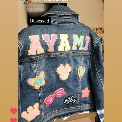 Mermaid Jacket Jean Girls Patch Jacket Custom Mermaid Girls Jacket ...