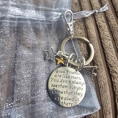 Friends 50th Birthday Keyring With Initial Birthstone Personalised ...