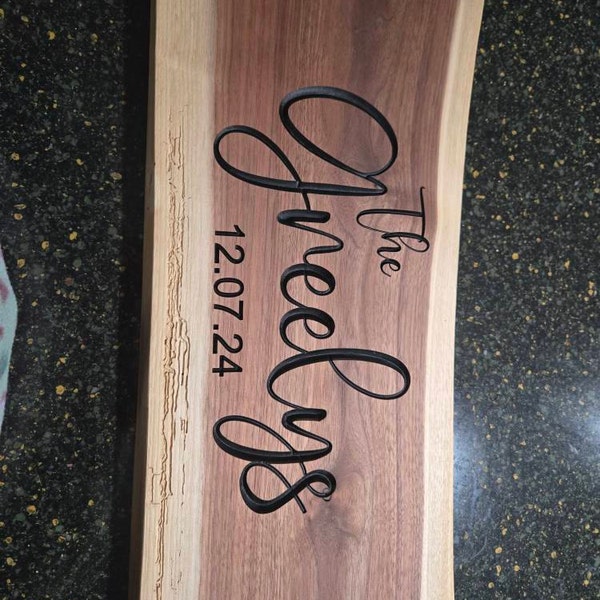 Personalized Live Edge Walnut Sign, Rustic Wedding Decor - Etsy