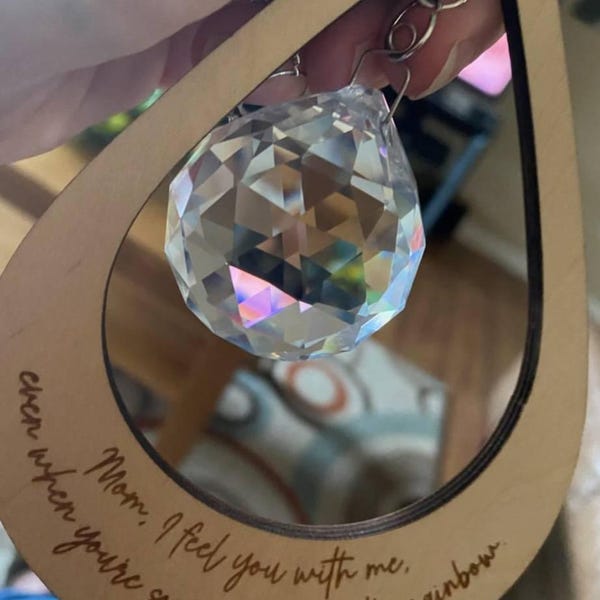 Custom Crystal Suncatcher - Memorial Gift With Photo, Rainbow Maker ...