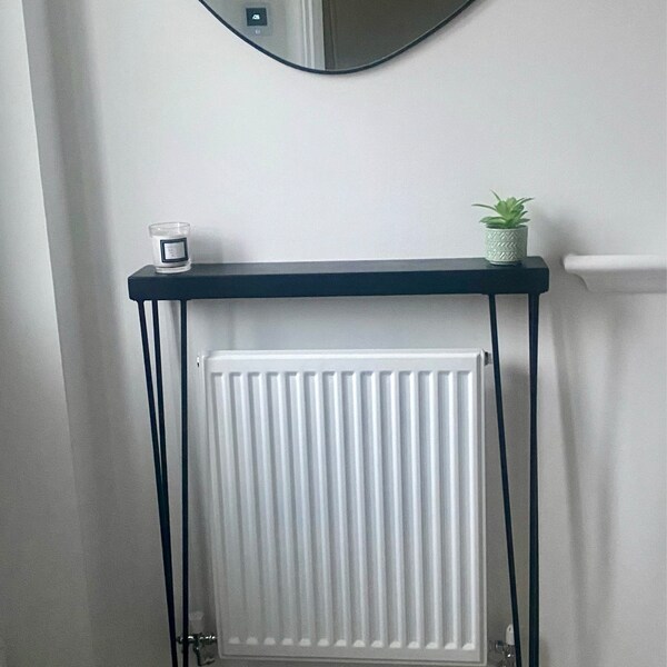 Rustic Radiator Shelf - Console Table - All Black - Etsy UK