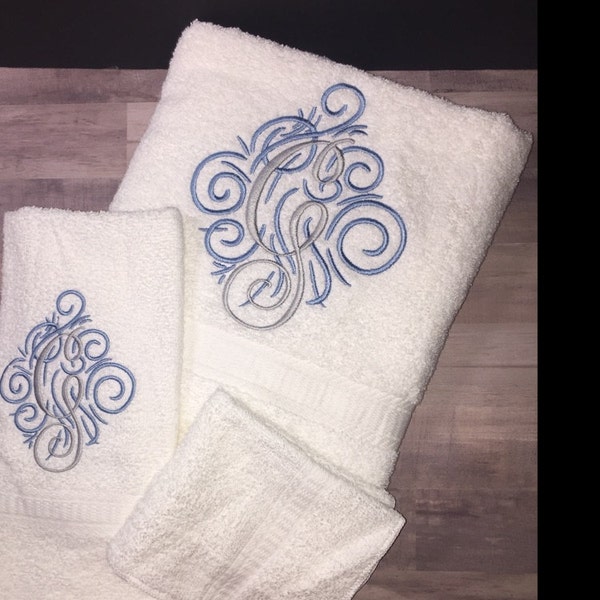 Adorn Monogram Machine Embroidery Font - 5″ 6″ - Formats: Bx Dst Exp ...