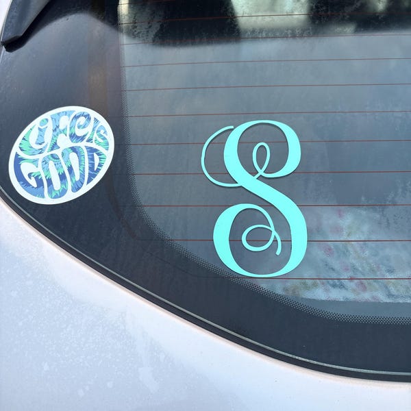 Fishing Decal, Fish Hook Monogram Decal, Male Decal, Fishing Monogram ...