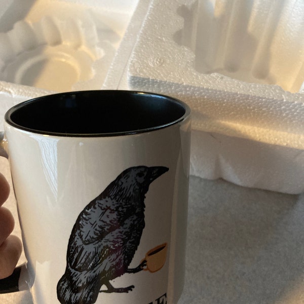 Cawfee Crow Mug, Crow Mug, Crow Gifts, Funny Bird Lover Art Gift, Bird ...