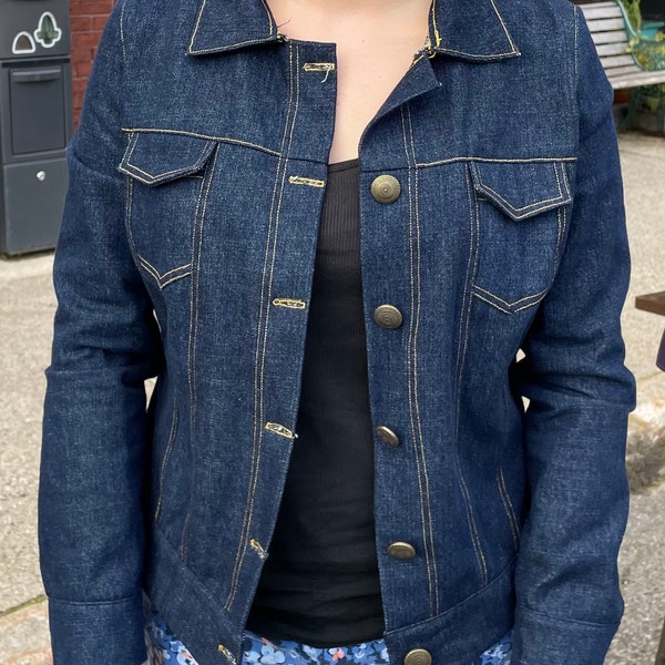 Denim Jacket Pattern - Sewing Patterns - Jean Jacket Pattern - PDF ...